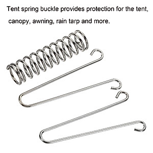 MECCANIXITY Tent Spring Buckle, Heavy Type Stainless Steel Rope Tensioner Accessories for Awning Tarps Tents Wire Racks, Pack of 4