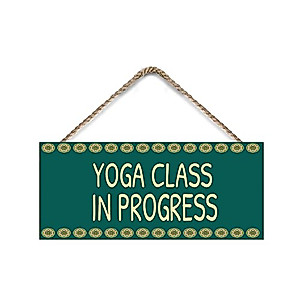 Class in Session Door Sign Yoga Class in Progress Wood Signs Yoga Teacher Gifts Yoga Room Decor 6X12 inches
