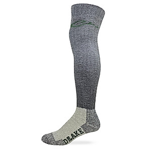 Drake Mens Heavyweight Merino Wool Wader Socks 1 Pair Pack (Charcoal, Shoe Size 9-13 - Sock Size Large)