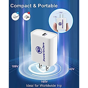 USB C Wall Charger Fast Charging - PowerlotZero 3 Pack 20W PD USBC Charging Block UL Certified Type C Power Adapter Plug for iPhone 14 13 Pro Max Plus iPad Pro iWatch 8 Ultra AirPods Galaxy Pixel