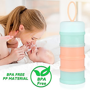 Accmor Baby Formula Dispenser On The Go, Stackable Formula Dispenser for Travel Formula Container to Go, Non-Spill Milk Powder Baby Kids Snack Storage Container, BPA Free