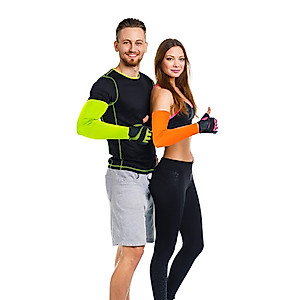 Bememo 12 Pairs Unisex UV Protection Sleeves Long Arm Cooling Cover Sleeves