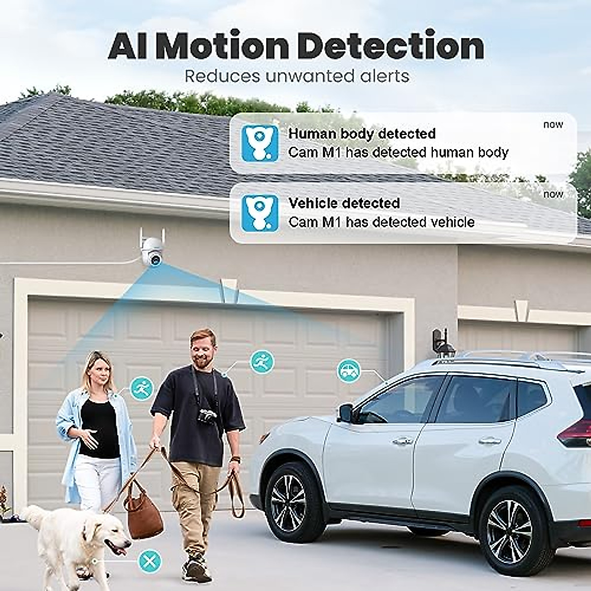 4MP Security Camera Outdoor, litokam 2.5K Cameras for Home Security Outside with 360° PTZ, Color Night Vision and Siren, Auto Tracking & AI Motion Detection, No Monthly Fee, 2-Way Talk