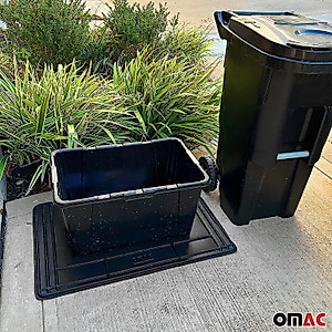 OMAC Under The Sink Mat, Trimmable, 34.6 x 22.4 inch, Waterproof, Cabinet Liner Protector for Kitchen and Bathroom, Undersink Tray, Rubber, Black