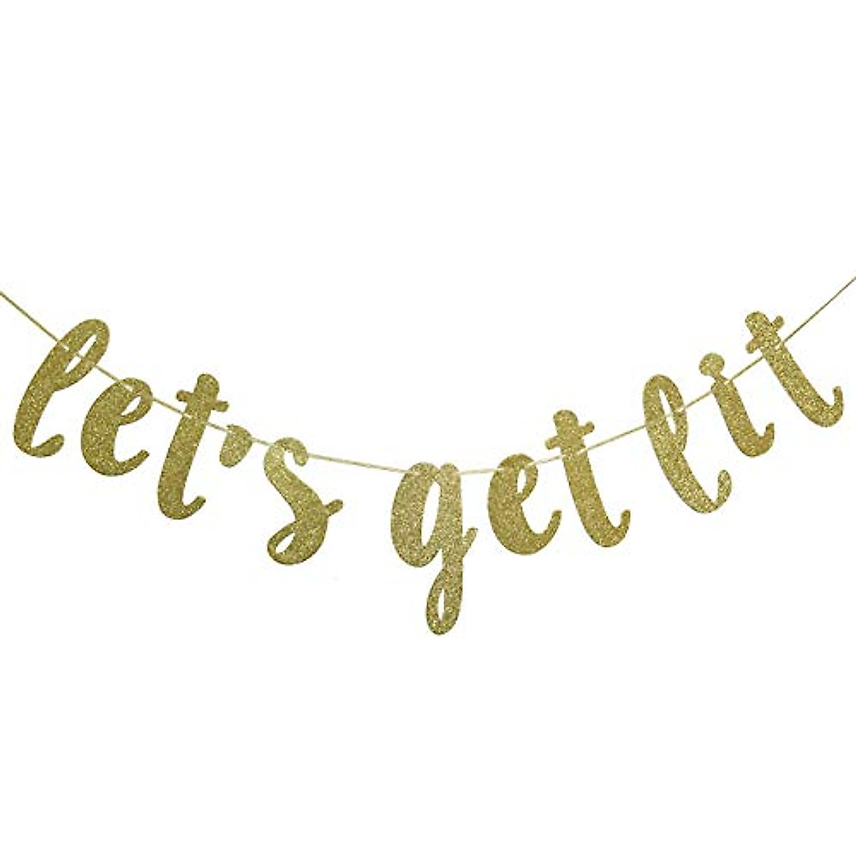 FOZEE Let's Get Lit Banner for Christmas New Years Wedding Engagement Bachelorete Party Decorations Sign Gold Glitter