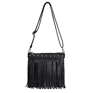 Emprier Women Hobo Fringe Crossbody Purse Vintage Small Tassel Shoulder Handbags