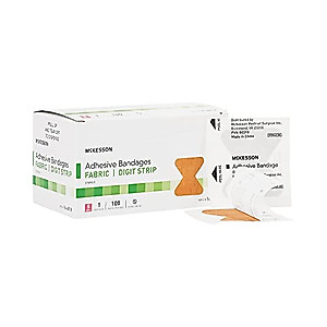 McKesson Adhesive Bandages, Sterile Fabric Digit Fingertip, Tan, 1.7 in x 2 in, 100 Count, 1 Pack