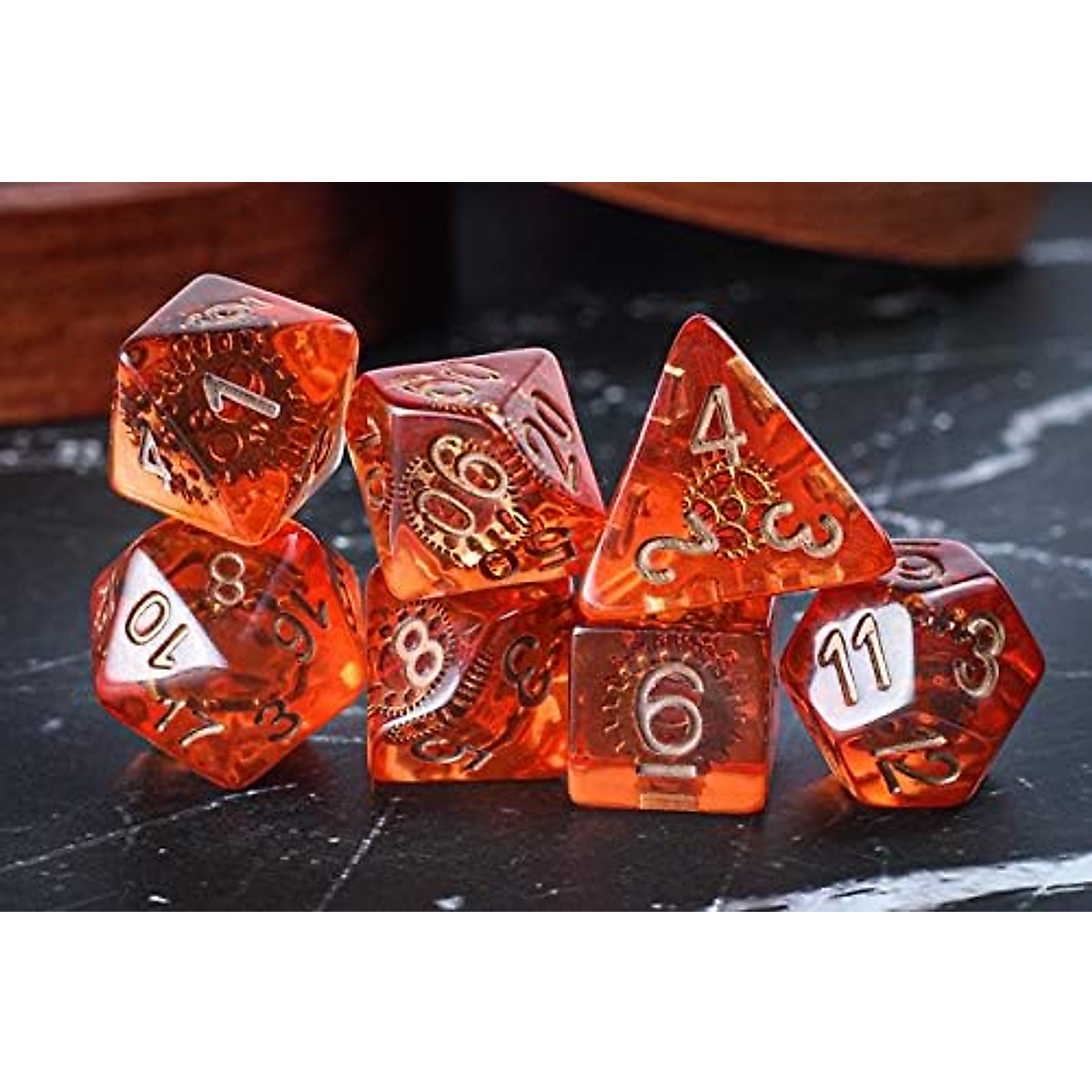 Steampunk Gear DND Dice Set for Dungeons and Dragons Gifts, D&D, D and D, Pathfinder, Accessories, D20, Polyhedral, Resin Dice, Metal, Dice Tray, Tower, Bag, Box