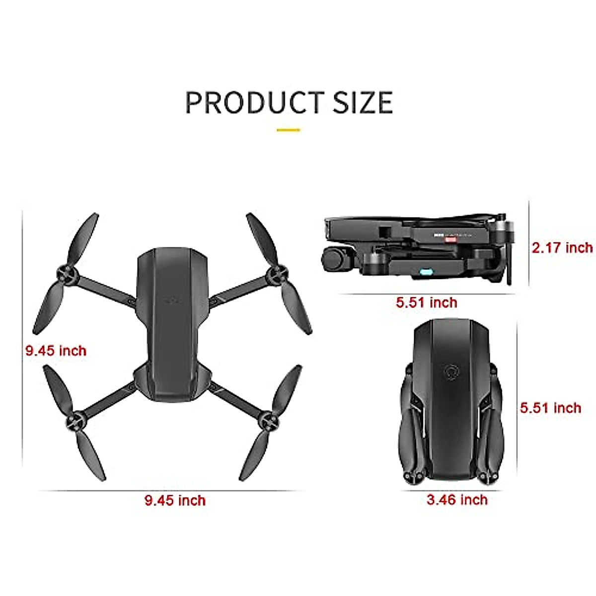 Lozenge Brushless Drone with Camera 4K Camera GPS Drone Follow Me Quadcopter Helicopter HJ188 RC Drones with Camera Motorized Adjustment Camera Dual Cameras Gesture Video/Photography (4K Double Camera&3 Battery&Grey)