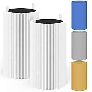 XBWW 2 Packs 411 Replacement Filter Compatible with Blueair Blue Pure 411,411+,411 Auto & Mini Air Cleaner Purifier with 3pcs Cloth Cover Pre-Filters
