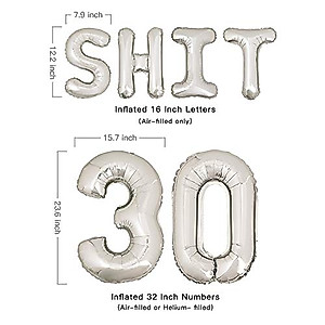 30th Birthday Balloons Funny 30th Birthday Decorations for her-So Happy IM Thirty Balloon Banner, Dirty 30 Birthday Party Supplies (Rose Gold)