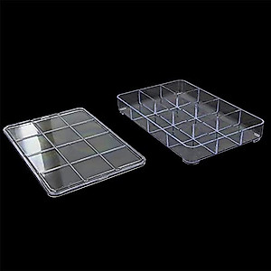 Juvielich Clear Plastic Organizer Box,12 Grids Fixed Storage Container Jewelry Box for Beads Art DIY Crafts Jewelry Fishing Tackles 9.06" x 5.91" x 1.57"(LxWxH) 1PCS