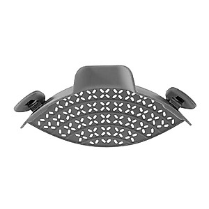 Pasta Strainer and Pot Strainer, Silicone Food Strainer, Adjustable Silicone Clip On Strainer for Pots, Pans, and Bowls, Kitchen Colander (Gray)