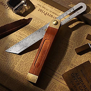 DOITOOL 1PCS 9 Inch Sliding T-Bevel Gauge Woodworking T Bevel Angle Finder with Hardwood Handle and Metric Marks