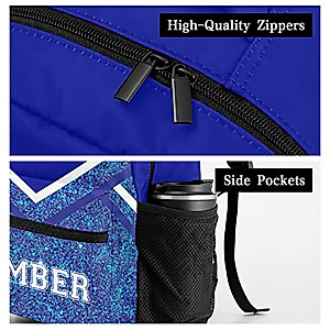 SunFancyCustom Cheer Cheerleaders Blue Backpack Personalized Daypack Laptop Travel Hiking Bag with Name