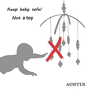 AONTUS Baby Crib Mobiles Wooden Beads for Children Boys Girls Babies Bed Room Designer Colors to Match Nursery Delight (White Wooden Beads)