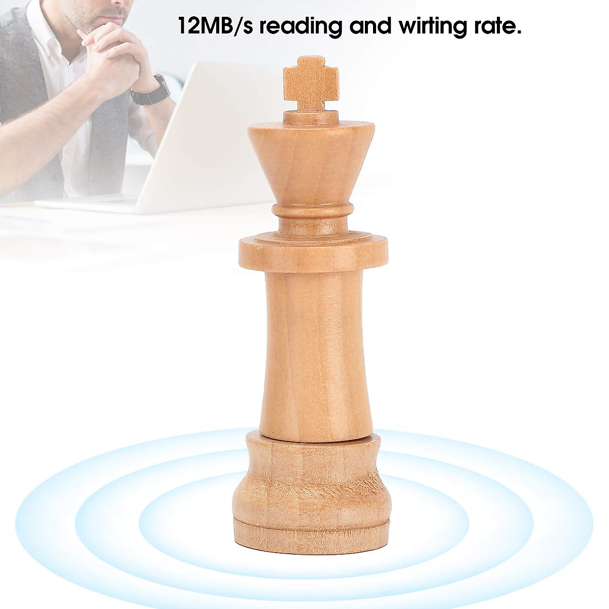 Wooden USB Stick Optional 1Gb 4Gb 16Gb 32Gb, Chess-Format Mahogany Flash Drive Thumb Drive, Maxmium 18MB/S Reading Rate U Disk Memory Stick (32G)