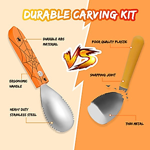 Zacsync Halloween Pumpkin Carving Kit, 10PCS Professional Pumpkin Carving Tools Set, Heavy Duty Stainless Steel Sculpting Tool for kids or adults, Pumpkin Carving Knife with plates for Halloween