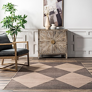 nuLOOM 3' x 5' Easy-Jute SuperiorWash Area Rug, Machine Washable, Non-Slip, for Living Room Bedroom Kids Room Nursery Home Decor, Simple Brown