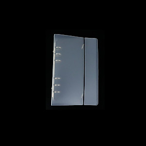 WDONAY 2 Pcs Translucent 6-Rings Binder Protector Cover Plastic Binder Protector Covers A5 Refillable Loose Leaf Folders Shell with Rubber Bands (6.89" x 9.45")