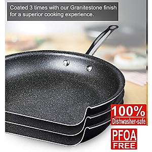 Granitestone Original 5-Piece Nonstick Cookware Set, Scratch-Resistant Pots and Pans, Granite-coated Anodized Aluminum, Dishwasher-Safe, PFOA-Free Kitchenware As Seen On TV