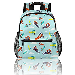 Cartoon Airplane Kids Backpack for Boys Cute Cool Toy Airplane Mini Toddler Backpacks Back to School Bookbag for Nursery Daycare Preschool Kindergarten 12 inch