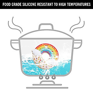 AmazingM Rainbow Donut Sensory Chew Teether for Boys and Girls,Food Grade Silicone Safety Chewy Teething Toy for Kids with Autism, ADHD,Oral Motor,Teething,Biting Needs