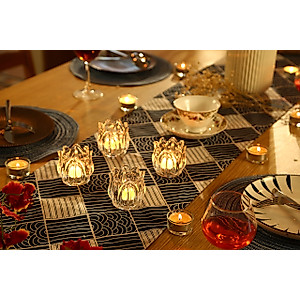 GOLDEAL 12Pcs Clear Votive Candle Holders,Clear Thick Glass Tea Light Candle Holder Bulk,Tealight Candle Jars for Wedding Table Decor,Party Supplies,Bridal Shower,Baby Shower,Tables Centerpieces