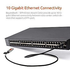 10G SFP+ Direct Attach Cable - 30 AWG Twinax LSZH / 2 Meters (2m / 6.5ft) - Beyondtech 10Gb Gigabit Ethernet Switch Network SFP DAC Cable Series