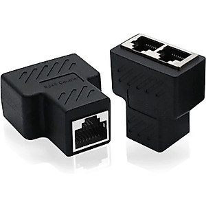 2 pieces RJ45 Coupler, Ethernet Coupler, in Line Coupler for Super Cat5, Cat5e, Cat6, Cat7 LAN Ethernet Socket Connector Adapter, 1 to 2 Ethernet Splitter Coupler Adapter