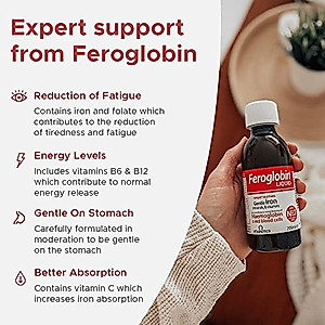 Feroglobin Gentle Iron and Nutrient Liquid - Reduce Tiredness and Fatigue | Maintain Health and Vitality | Natural Iron Source