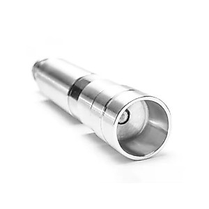 Fletchers' Mill Stainless-Steel Pump and Grind Salt or Pepper Mill, Modern Thumb Button Grinder, One-Handed Operation