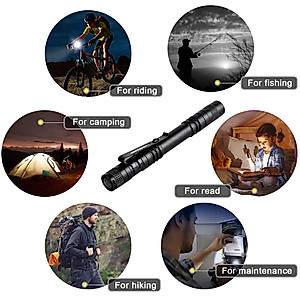 Tileon Pen Flashlight,5PCS Led Pen Light Flashlights with Clip,500 Lumen Mini Pocket Medical Penlight Inspection Flashlight