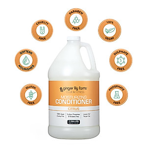 Ginger Lily Farms Club & Fitness Citrus Moisturizing Conditioner, 100% Vegan, Paraben, Sulfate, Phosphate, Gluten & Cruelty-Free, 1 Gallon (Pack of 4 )