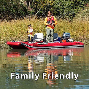 Sea Eagle FastCat Catamaran 2-4 Person Inflatable Boat-Rigid, High-Pressure, All-Drop Stitch, Easy Setup, Self-Bailing (FastCat12 Swivel Seat Canopy Package)