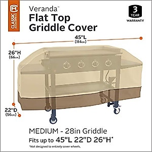 Classic Accessories Veranda Water-Resistant 45 Inch Flat Top Griddle Cover