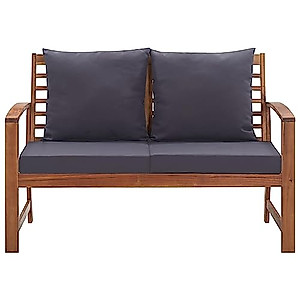 MBFLUUML Patio Dining Sets, Lawn Garden Backyard Deck Patio Table and Chairs, 4 Piece Garden Lounge Set with Cushions Solid Acacia Wood Suitable for Patio, Porch, Backyard, Balcony.