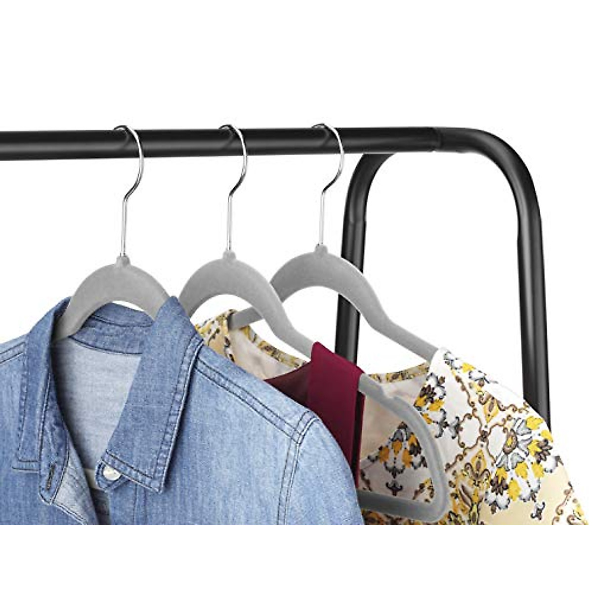 Whitmor Freestanding Wardrobe w/Fine Mesh Fabric Shelves for Portable Clothing Storage, Black