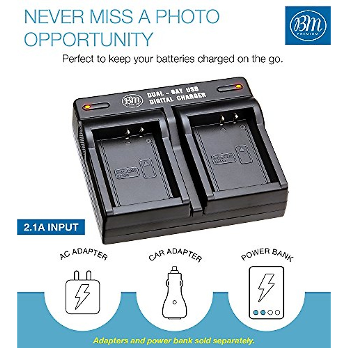 BM Premium Pack of 2 LP-E10 Batteries and USB Dual Battery Charger Kit for Canon EOS Rebel T3, T5, T6, T7, Kiss X50, Kiss X70, EOS 1100D, EOS 1200D, EOS 1300D, EOS 2000D Digital Cameras