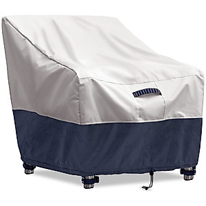 Time Forest 2 Pack Outdoor Chair Covers 100% Waterproof Patio Furniture Covers,Heavy Duty Patio Chair Covers for outdoor furniture,Lawn Outdoor Furniture Cover Waterproof,Fog/Navy 34Wx39Dx34H Inch