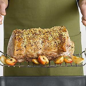 Nifty Expandable Roasting Rack – Easy-Grip Handles, Multipurpose Cooking Accessory, Chrome-Plated Steel, Dishwasher Safe, Heavy-Duty Design for Turkey, Ham, Goose, or Roast