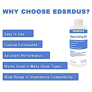 EDSRDUS Glass Cutting Oil for Cutting Glass, Stained Glass, Glass Bottles with Precision top Suitable for All Glass Cutting Tools 4OZ