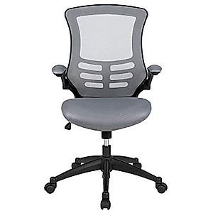 Flash Furniture Kelista Mid-Back Dark Gray Mesh Swivel Ergonomic Task Office Chair with Flip-Up Arms