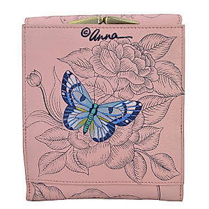 Anna by Anuschka Women’s Hand-Painted Genuine Leather Flap Organizer - Butterfly Garden