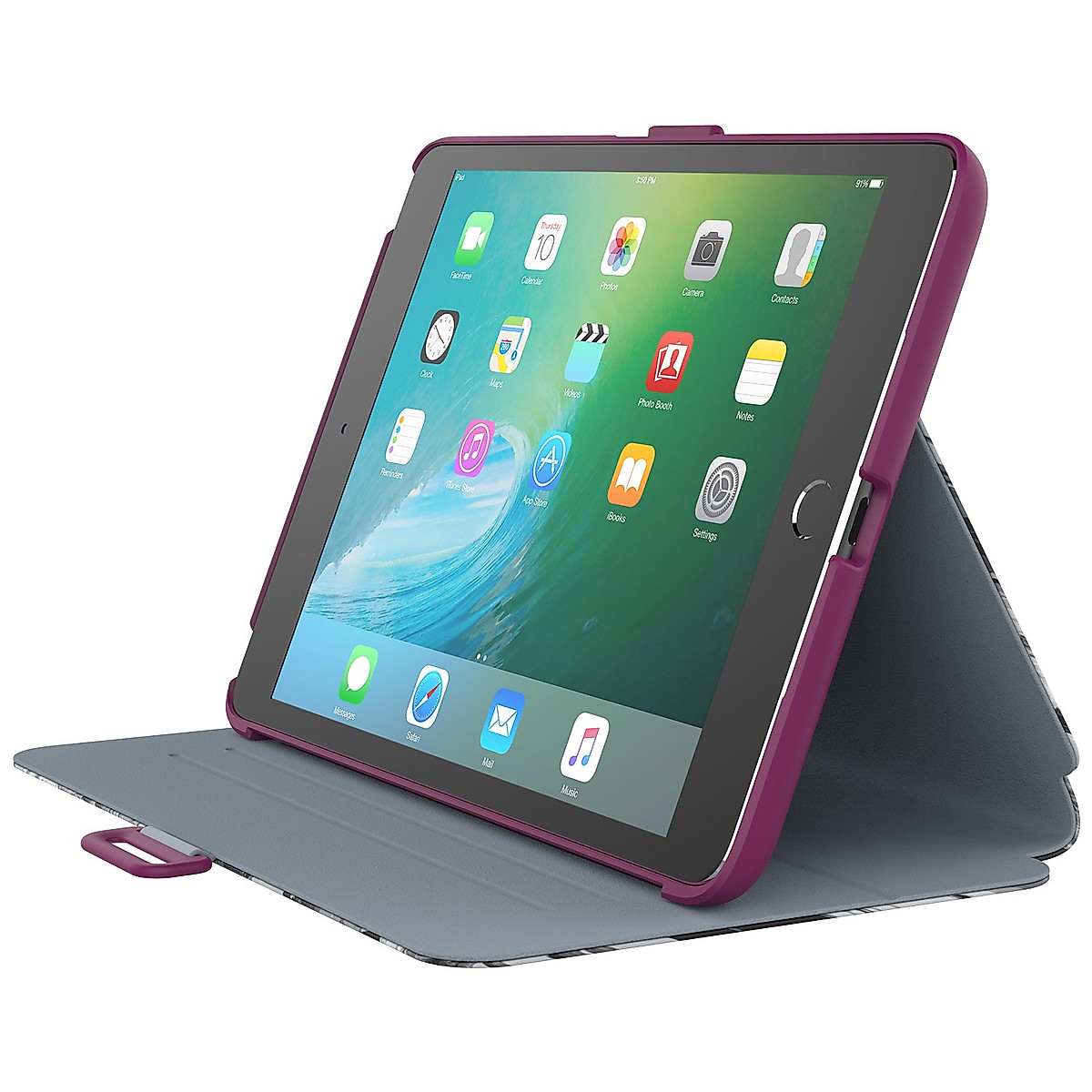 Speck Products StyleFolio Case and Stand for iPad Mini 4, Vintage Bouquet/Nickel Grey/Boysenberry Purple