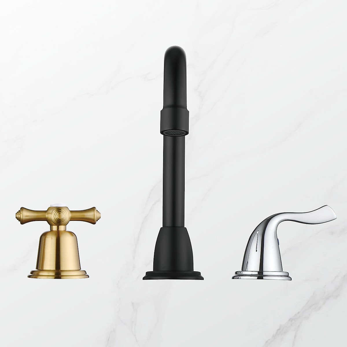 RKF Faucet- Replacement Lever Handles with Valve Faucet Accessory Faucet Parts Faucet Kit Chrome B07