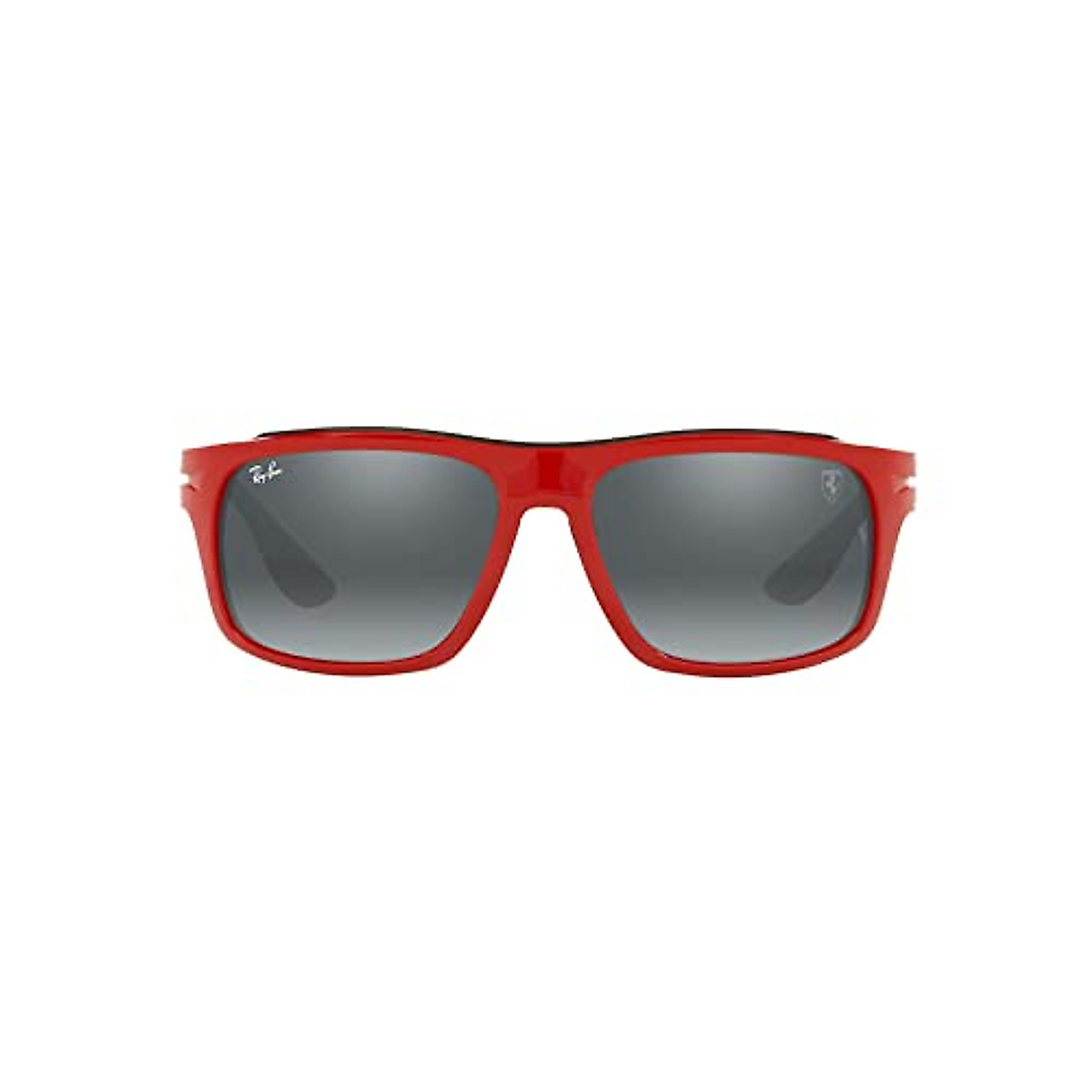 Ray-Ban RB4364M Scuderia Ferrari Collection Aviator Sunglasses, Red/Grey Mirrored Silver Gradient, 61 mm