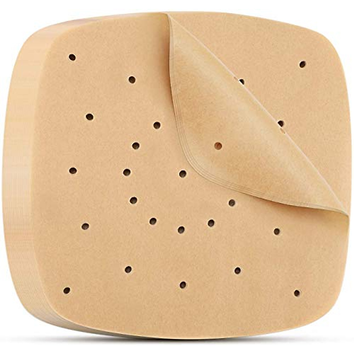 200pcs Square 8.5 inch air fryer parchment paper liners,perforated parchment paper for air fryer,ovens & microwaves or 8-9 inches bamboo or metal steamers. (Yellow - 200Pcs)