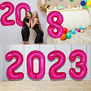 Giant Hot Pink Number 6 Balloon 40 Inch 6th Birthday Party Balloon Supplies Girl Boy Dark Pink Balloons 6 for Birthday Decorations for Girls Rose Pink Balloon Number 6 Anniversary Jungle Party Wedding