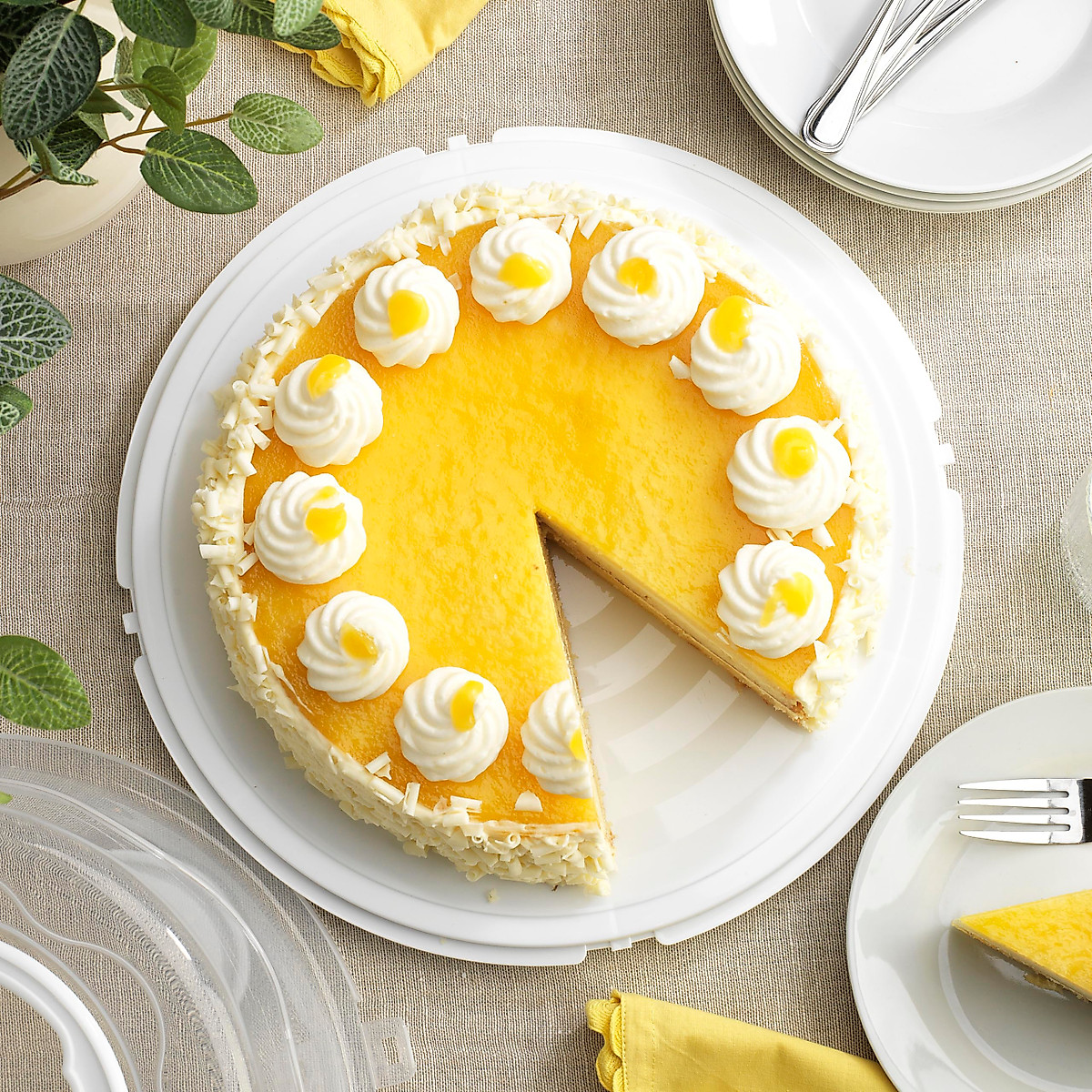 MosJos Round Cake Carrier, BPA-Free Plastic Cake Keeper with Lid, Fits 10” Cakes, Two Secure Side Closures, Dishwasher Safe Cake Transport Container (White -)